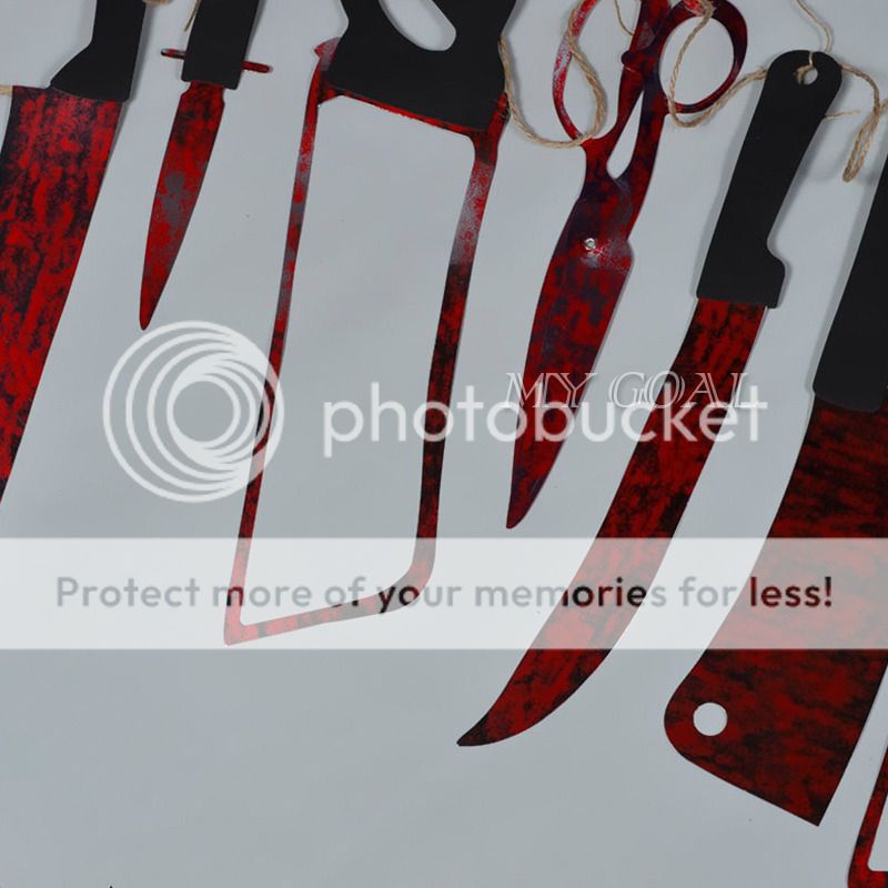 12pcs Halloween Bloody Weapons Garland Blood Tools Saw Hanging Prop ...